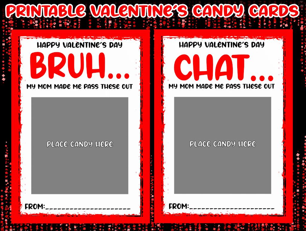 Treat Cards Teen Slang , Valentine's Day, Instant Download, Candy Gram ...