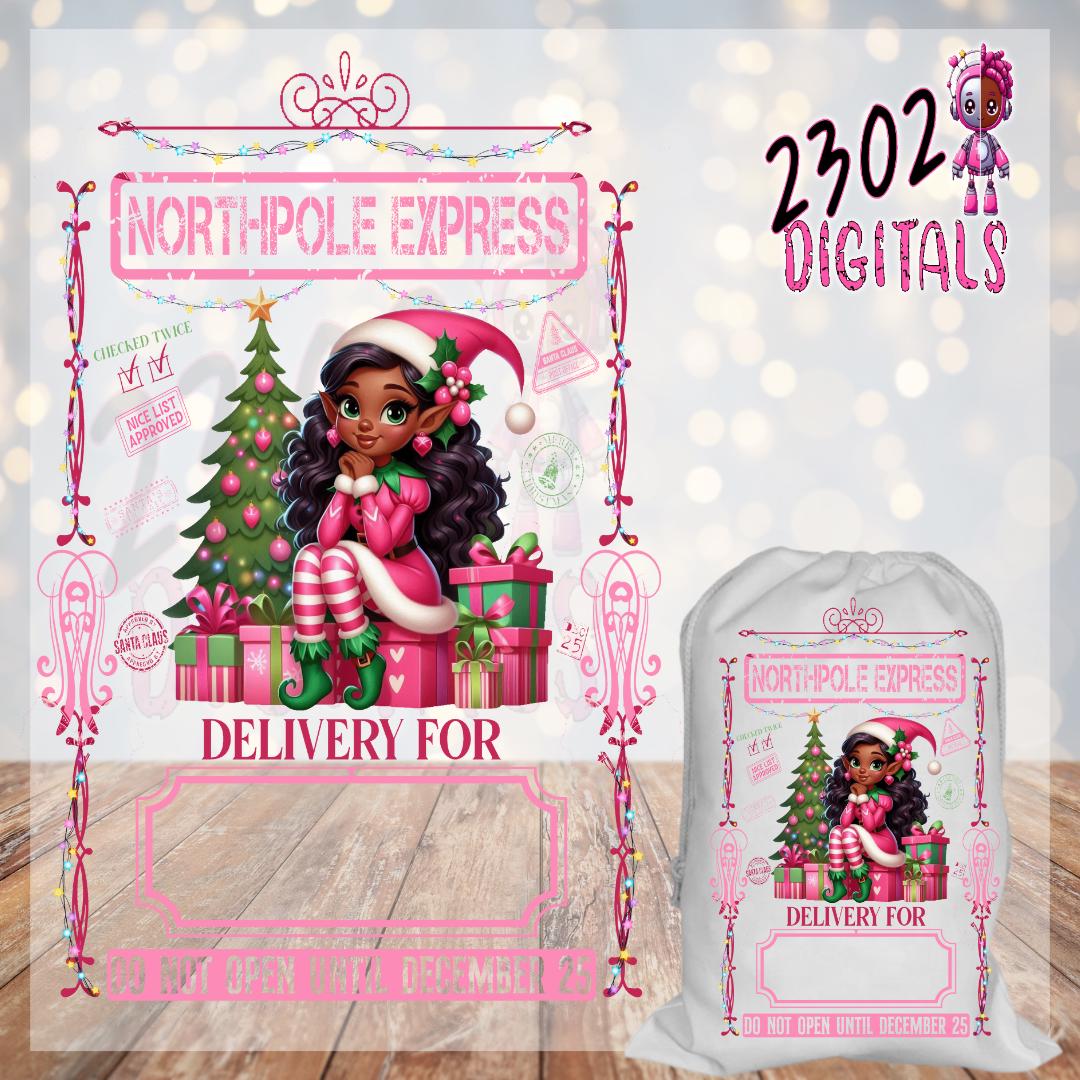 Pink Christmas Santa Sack PNG Clipart Bundle (digital Download) - Etsy