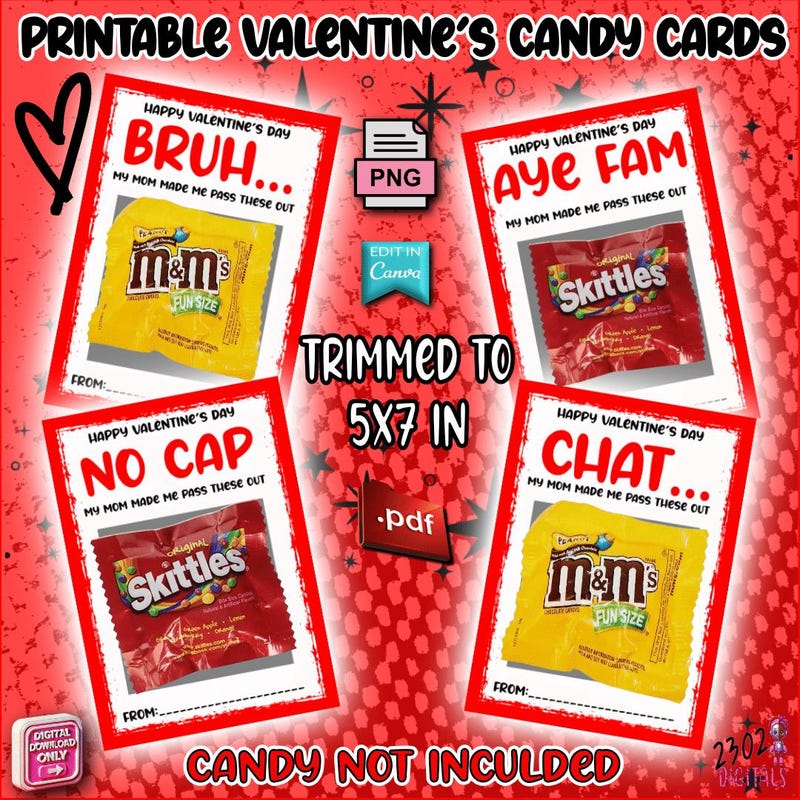 Candy Cards - Etsy