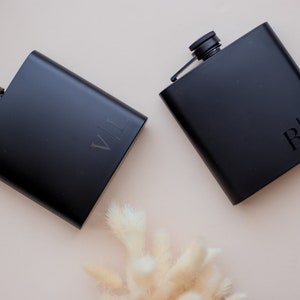 Personalised Black 6oz Hip Flask, Groomsmen Gifts , Groomsmen Gift ...