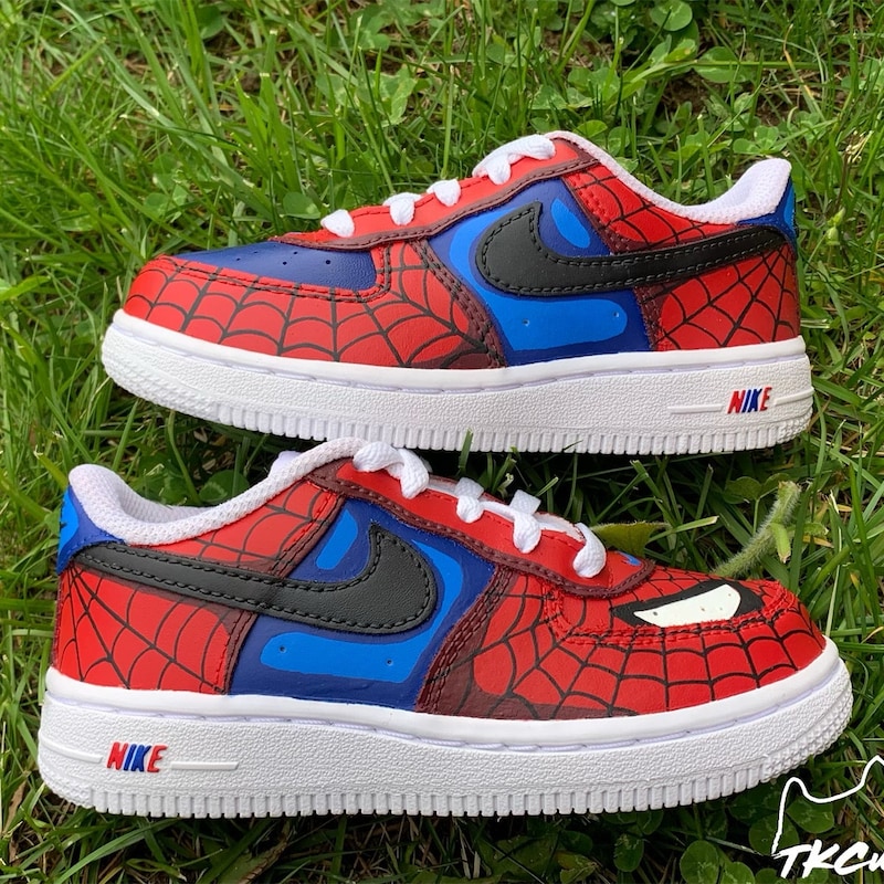 Blue Custom Spiderman Shoes - Etsy Australia