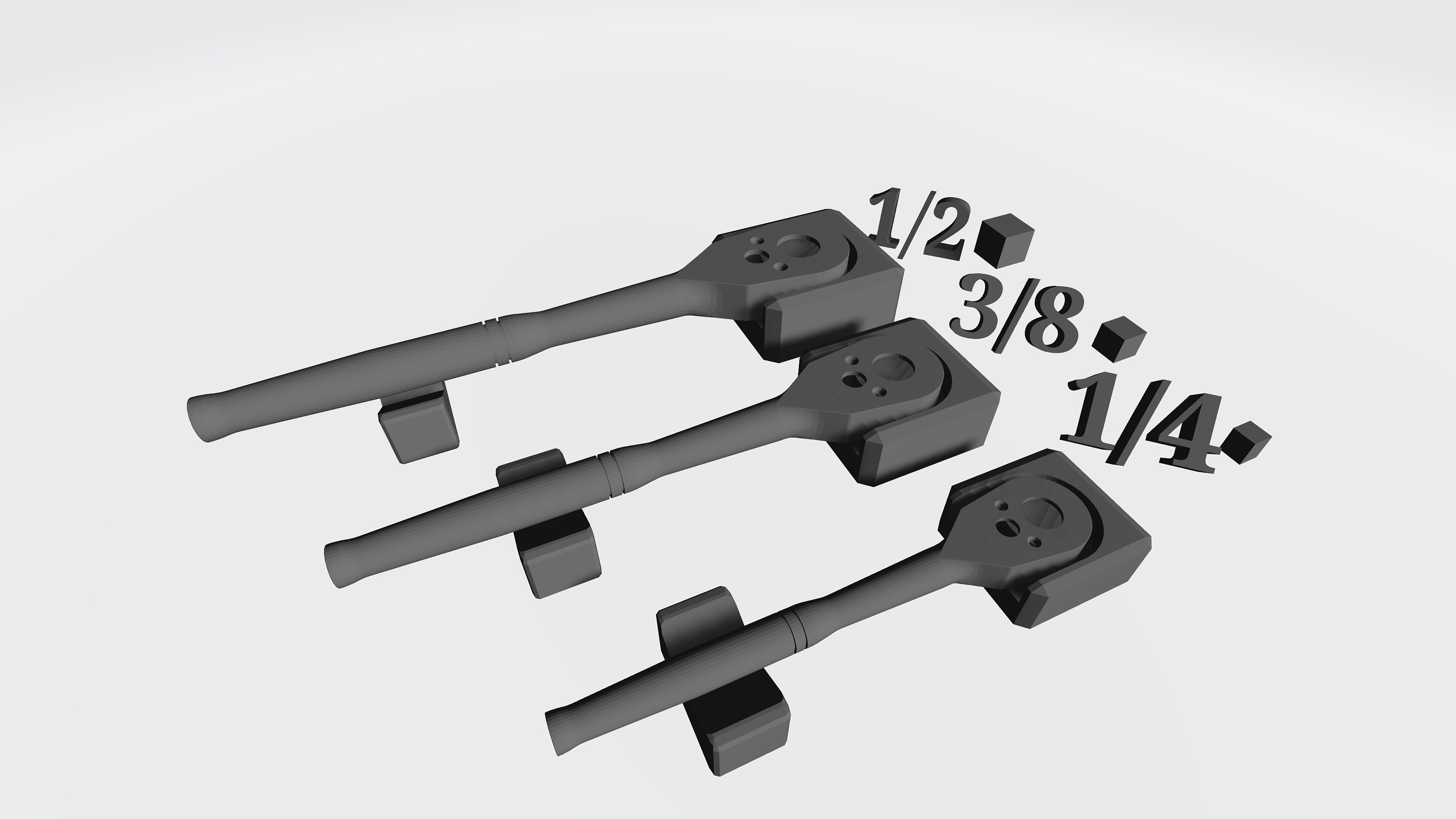 Ratchet Holders Set (3)- Toolbox Organizers- 1/2 3/8 1/4 All Sizes ...