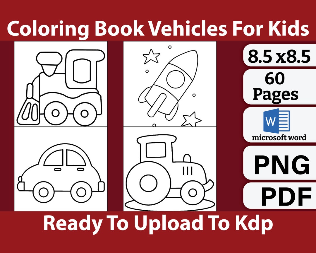 Vehicle Coloring Book Coloring Book for Kids Coloring Activities Book ...