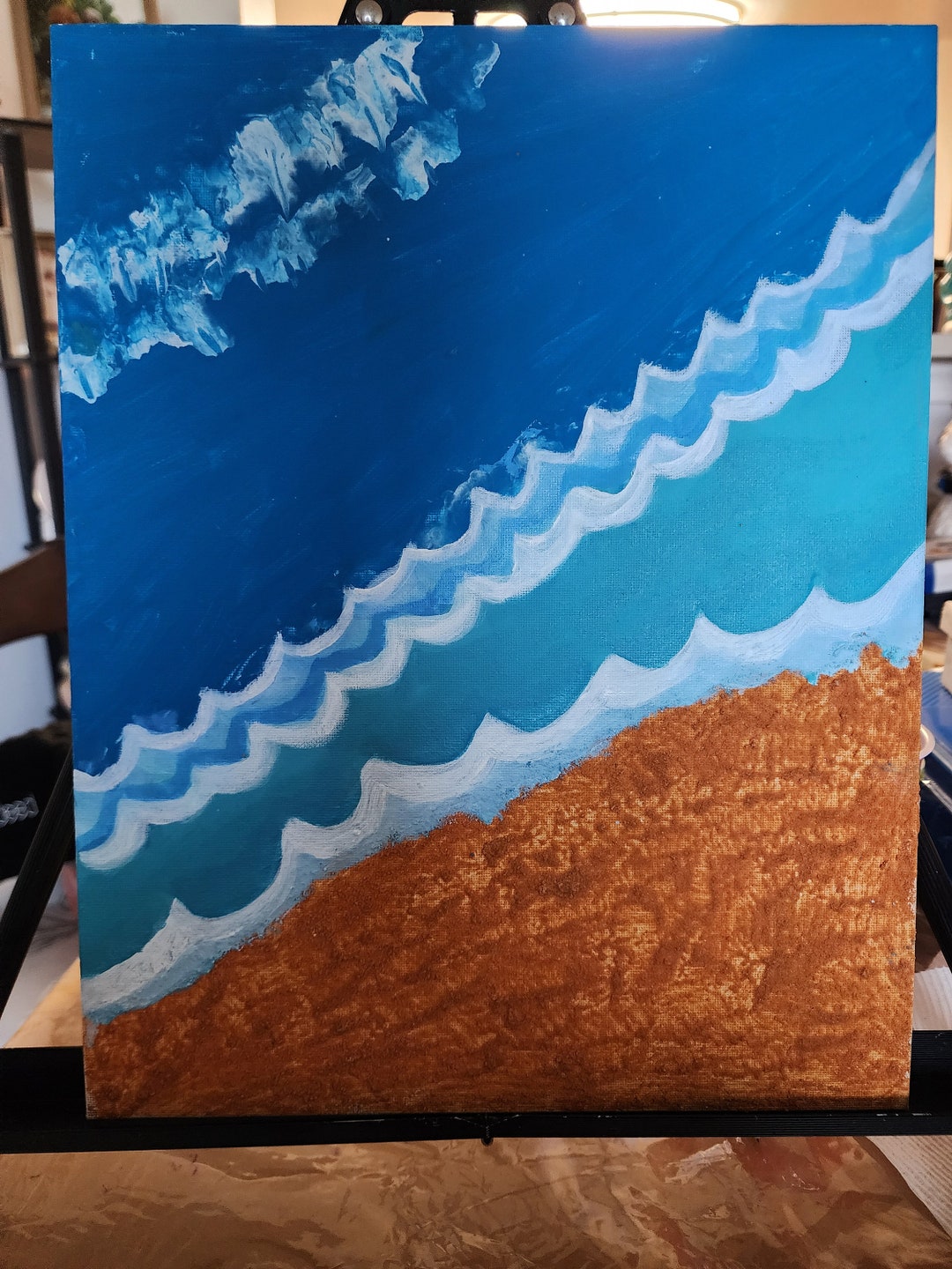 Sandy Beach Painting - Hand-painted Original Art - Etsy