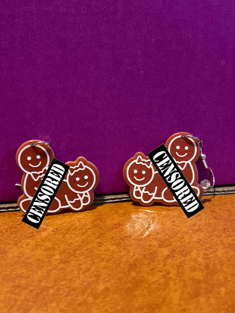Naughty Gingerbread Man Earrings, Weird Handmade Earrings, Clowncore ...
