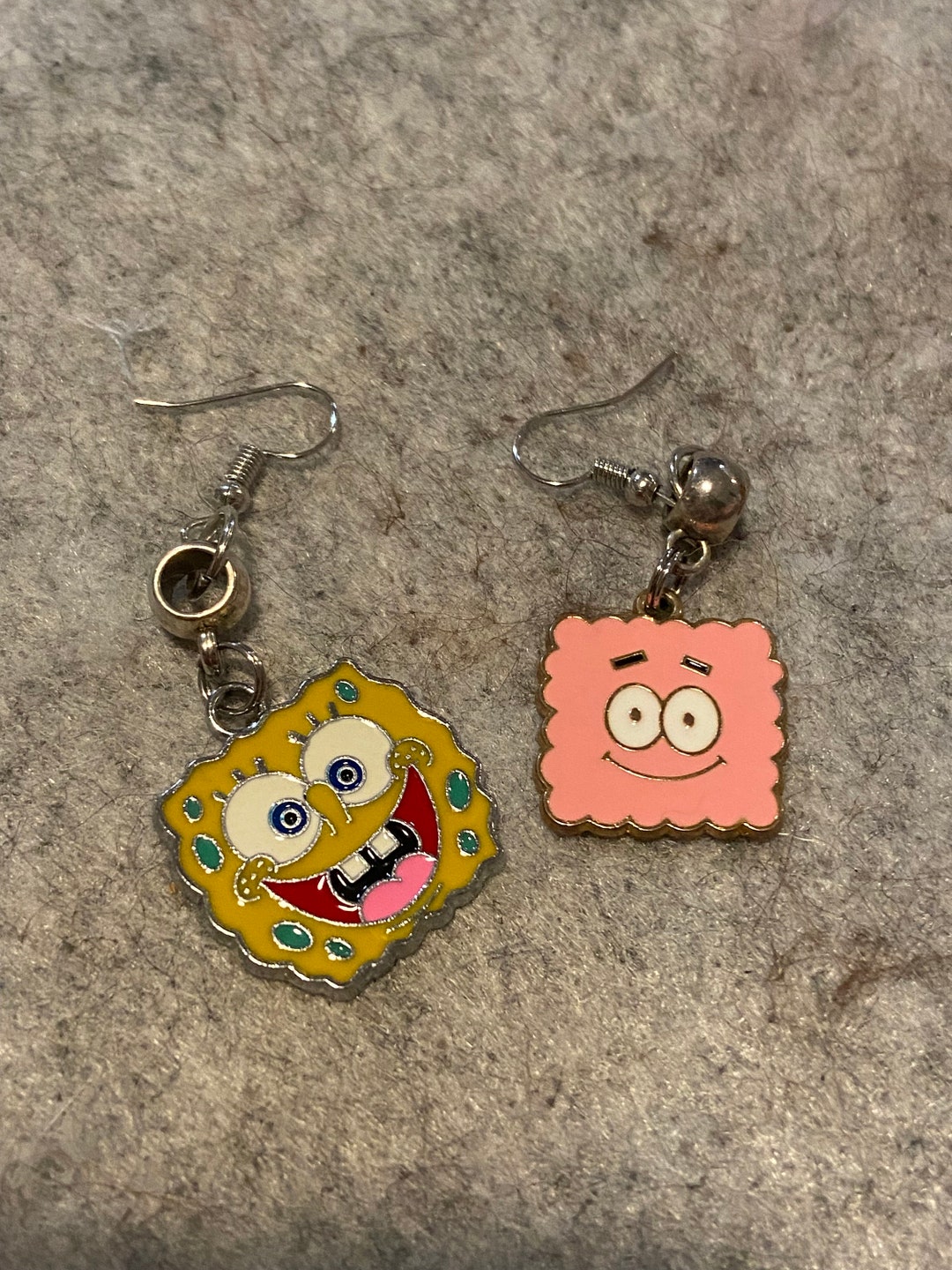 Spongebob Inspired Mix Match Earrings, Weird Handmade Earrings ...
