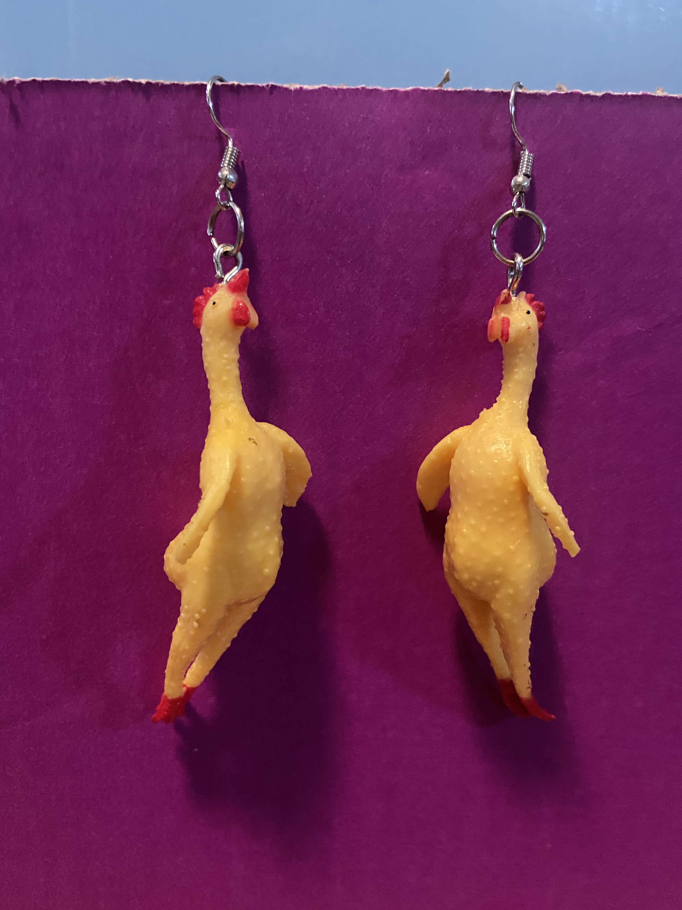 Chicken Earrings, Weird Handmade Earrings, Clowncore, Tacky Jewelry ...