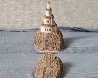 Telescopic Magic Castle Toy,wood Pop-up Log Castle, Handmade ...