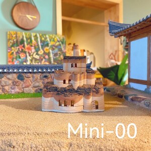 Telescopic Magic Castle Toy,wood Carving,wood Pop-up Log Castle ...