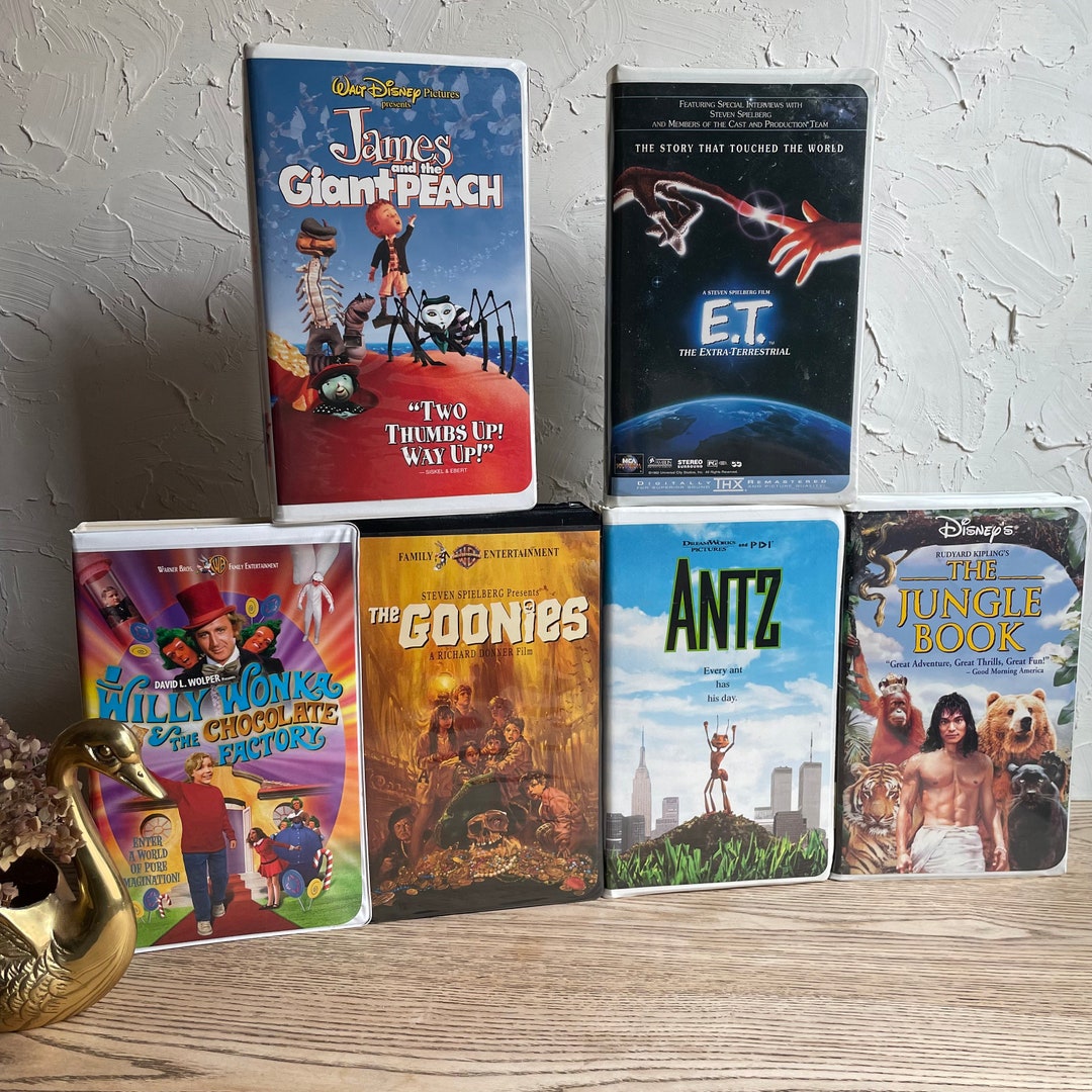 Vintage 90s & 80s VHS Bundle the Goonies -ANTZ -willy Wonka and the ...
