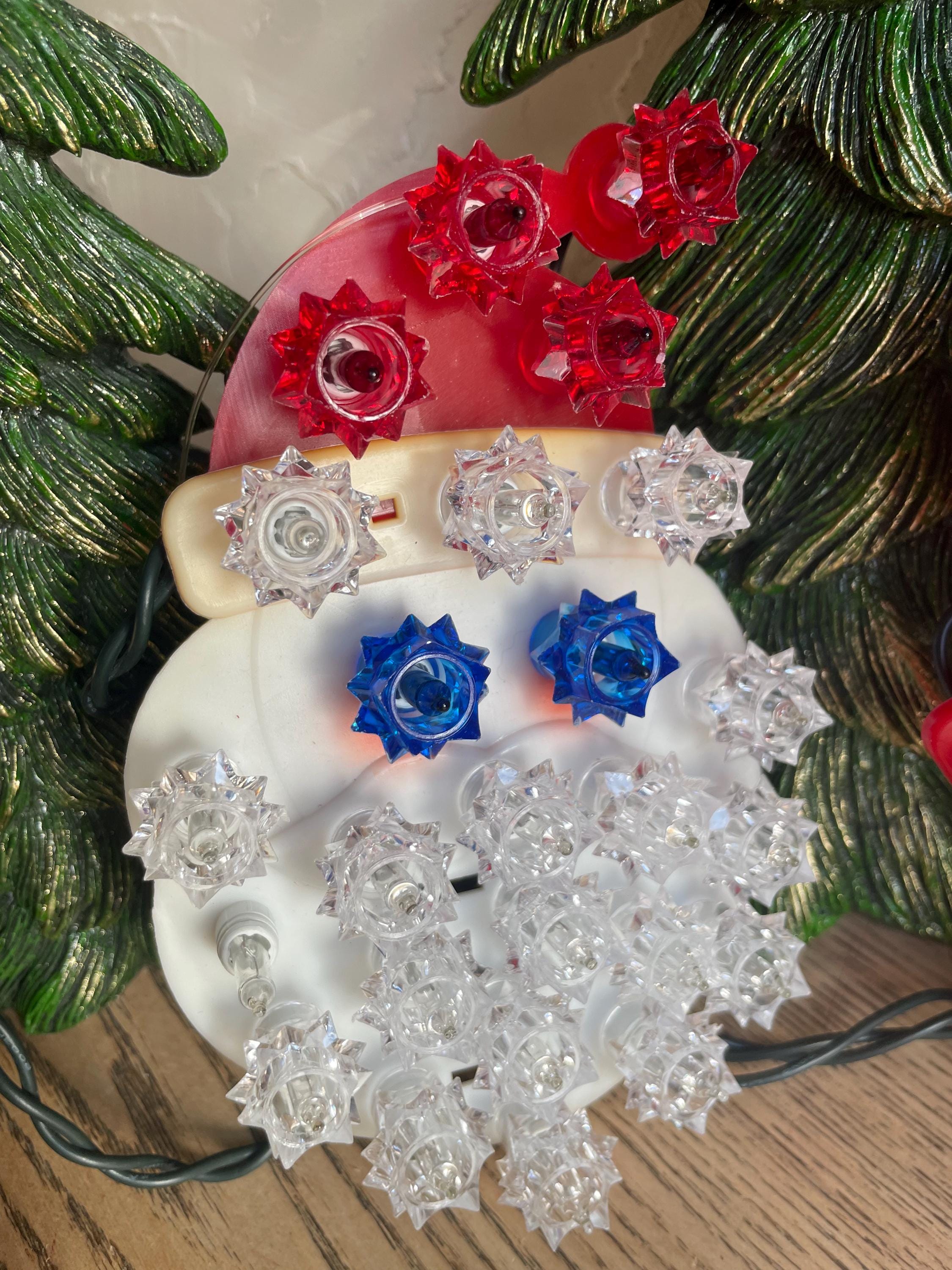 Vintage 4 Piece Light up Santa Face & Candy Cane Christmas Lights ...