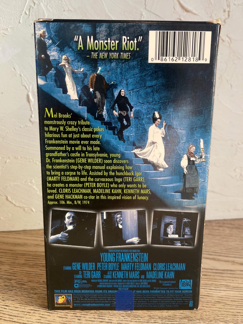 1970s Young Frankenstein VHS -- Mel Brooks Film --comedy/slapstick - Etsy