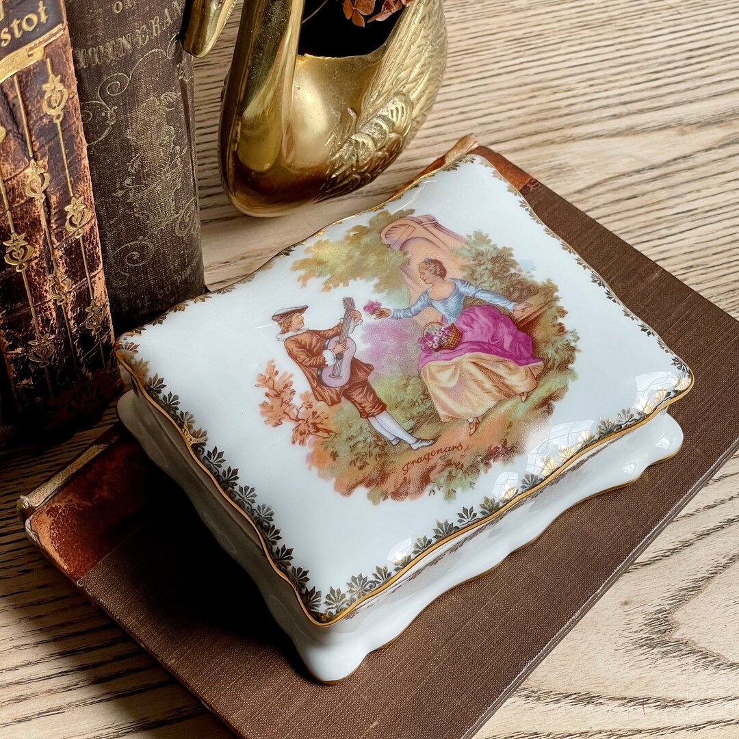 Vintage Limoges France Trinket Box - French Porcelain Jewelry/trinket ...