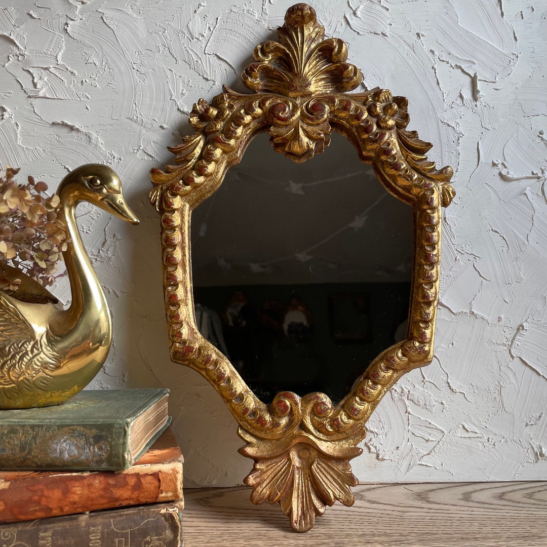 Vintage Italian Florentine Hand Carved Gold Mirror Ornate European ...