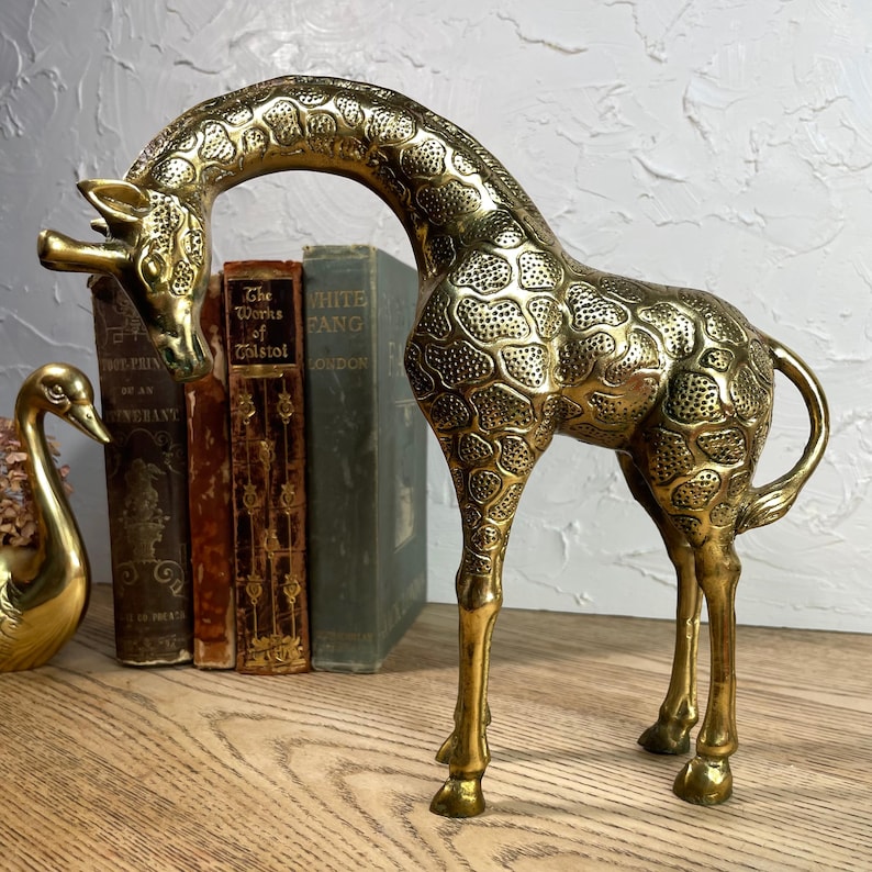1980s Solid Brass Giraffe 9" Tall --mid Century Modern Style Decor ...