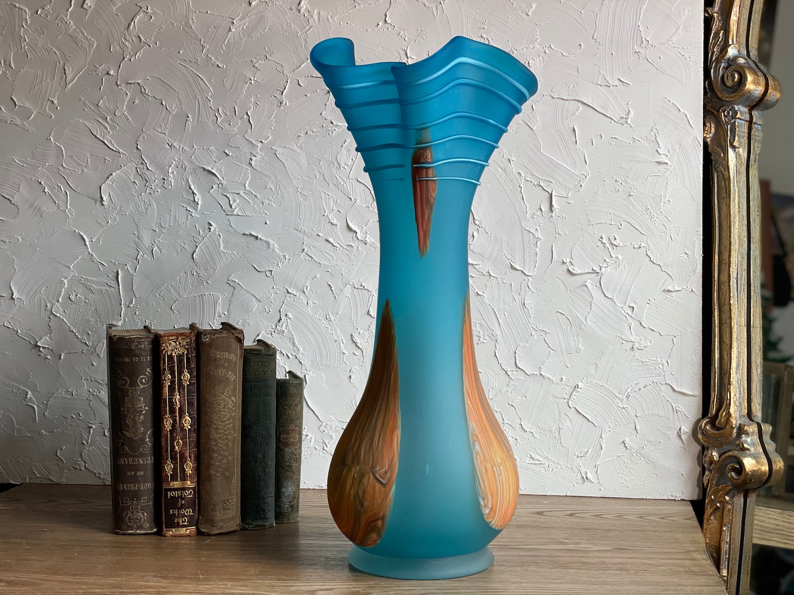 Stunning Vtg Azerbaijan Russian Baijan Glass Vase SIGNED E. ZAREH ...