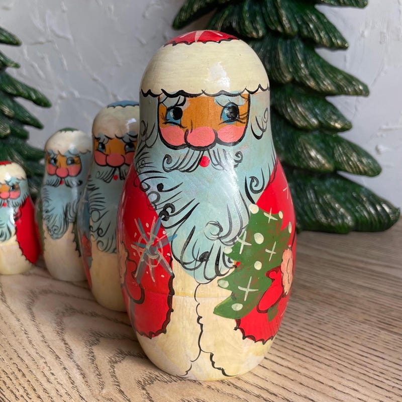 Santa Nesting Dolls - Etsy