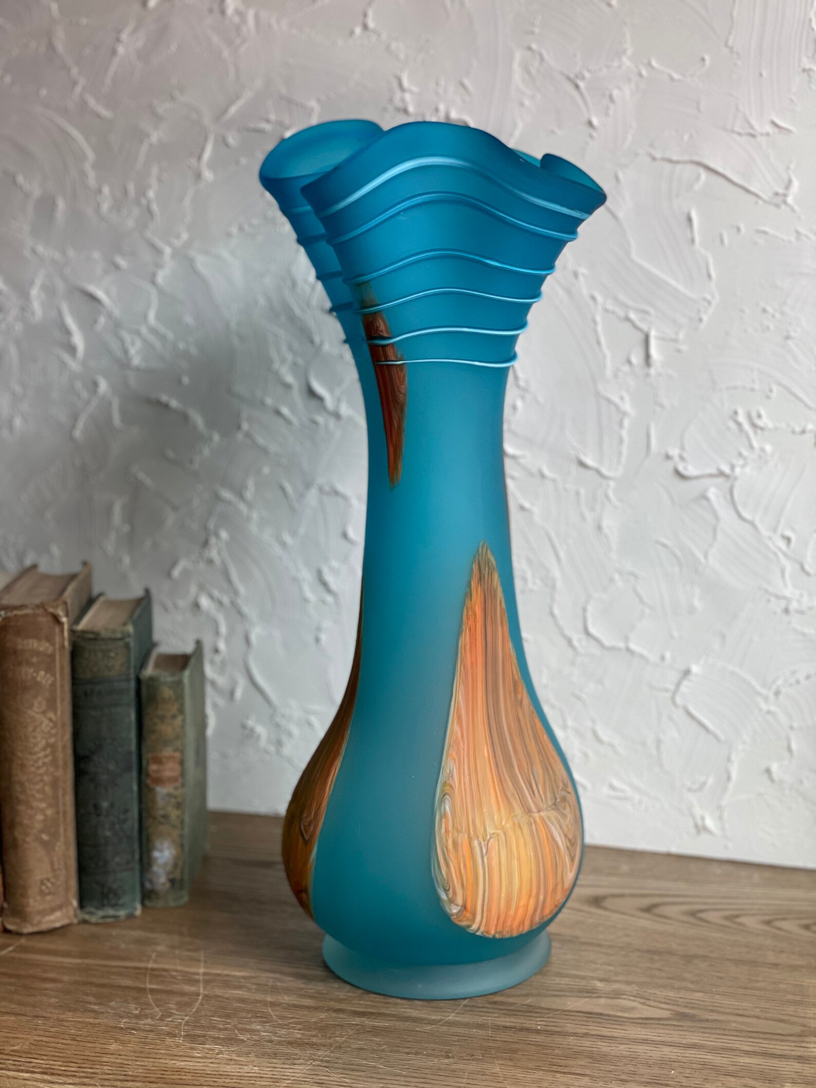 Stunning Vtg Azerbaijan Russian Baijan Glass Vase SIGNED E. ZAREH ...