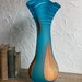 Stunning Vtg Azerbaijan Russian Baijan Glass Vase SIGNED E. ZAREH Blue ...