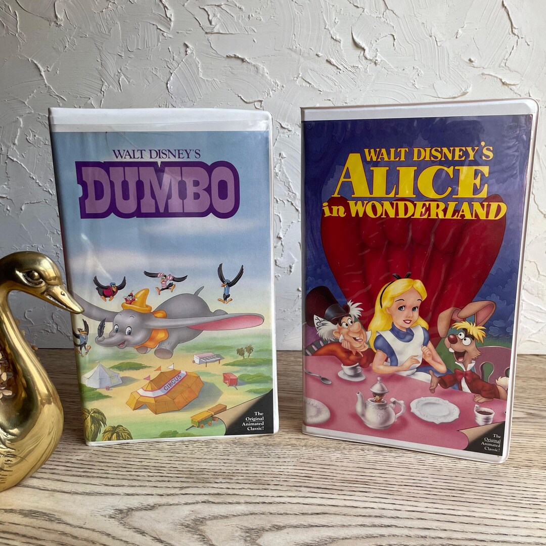 Vintage Alice in Wonderland & Dumbo VHS Clamshell Movie walt Disney ...