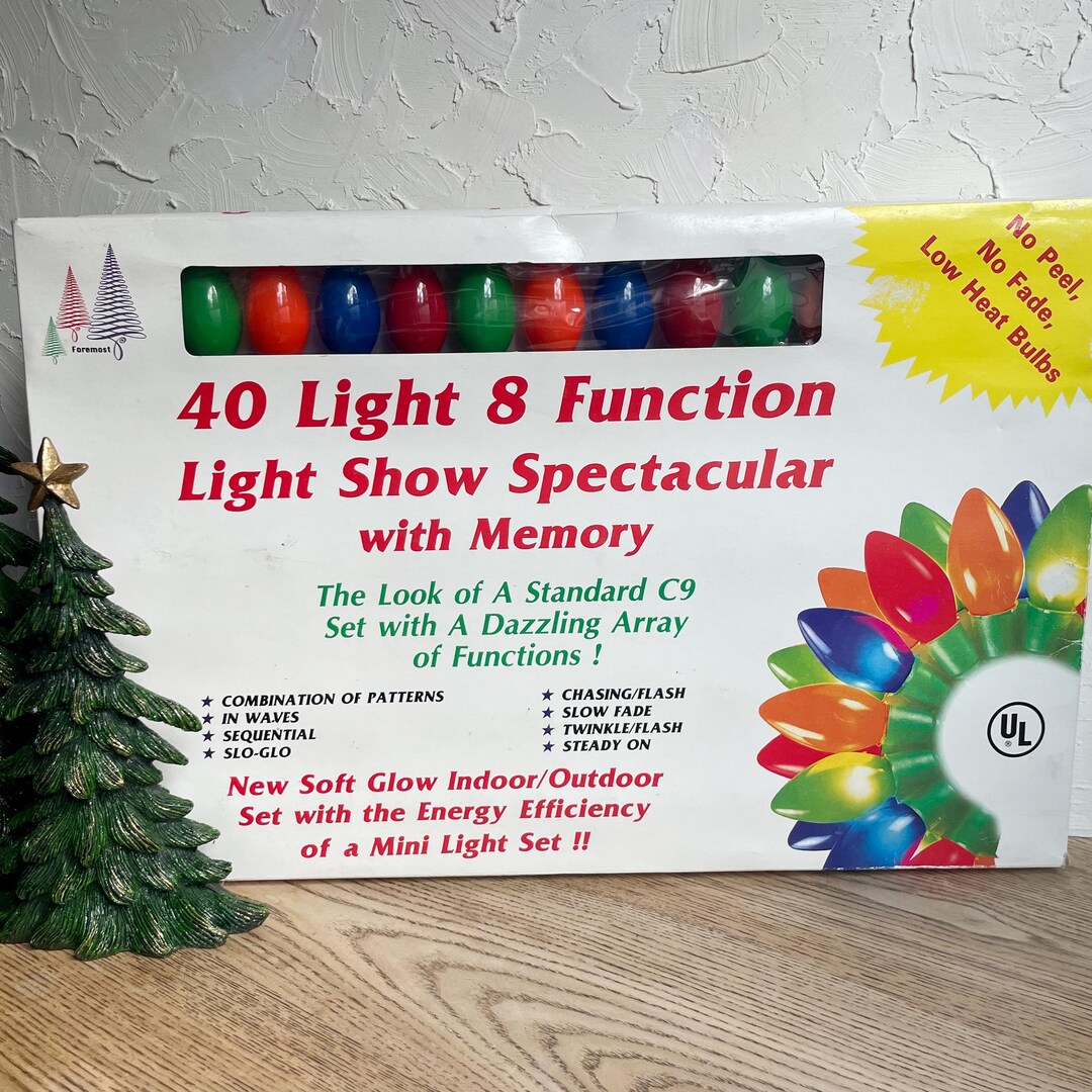 Vintage Christmas Lights With Light Show Function- 40 Lights C9 ...