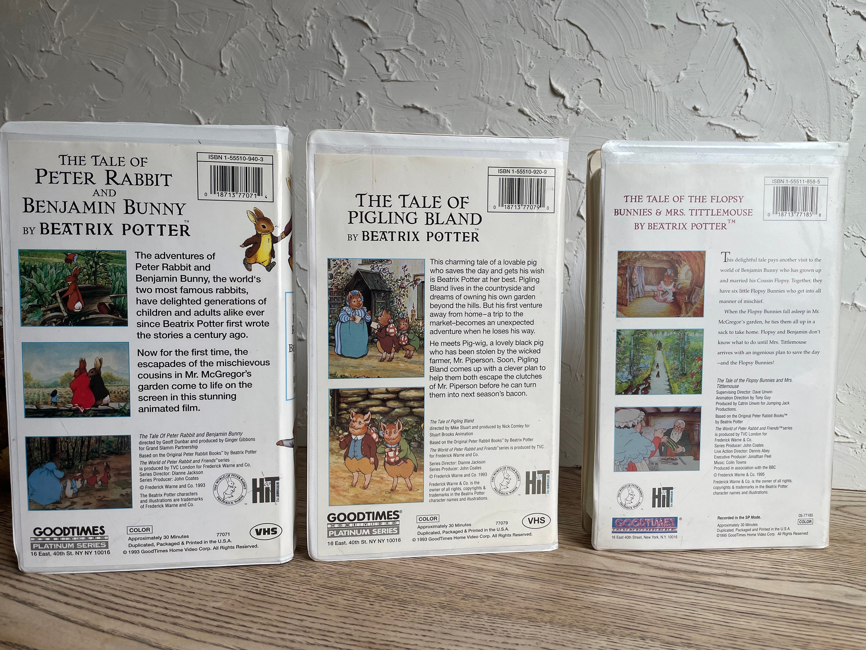 Vintage Set of 3 Peter Rabbit VHS Tapes tale of Peter Rabbit & Benjamin ...