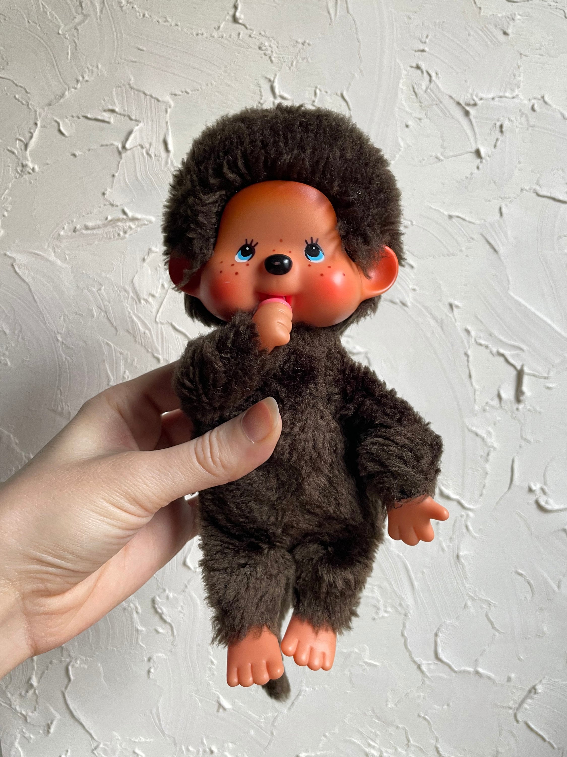 Vintage Monchhichi 1974 Rare Blue Eyes Plush Doll 8 Collectable ...