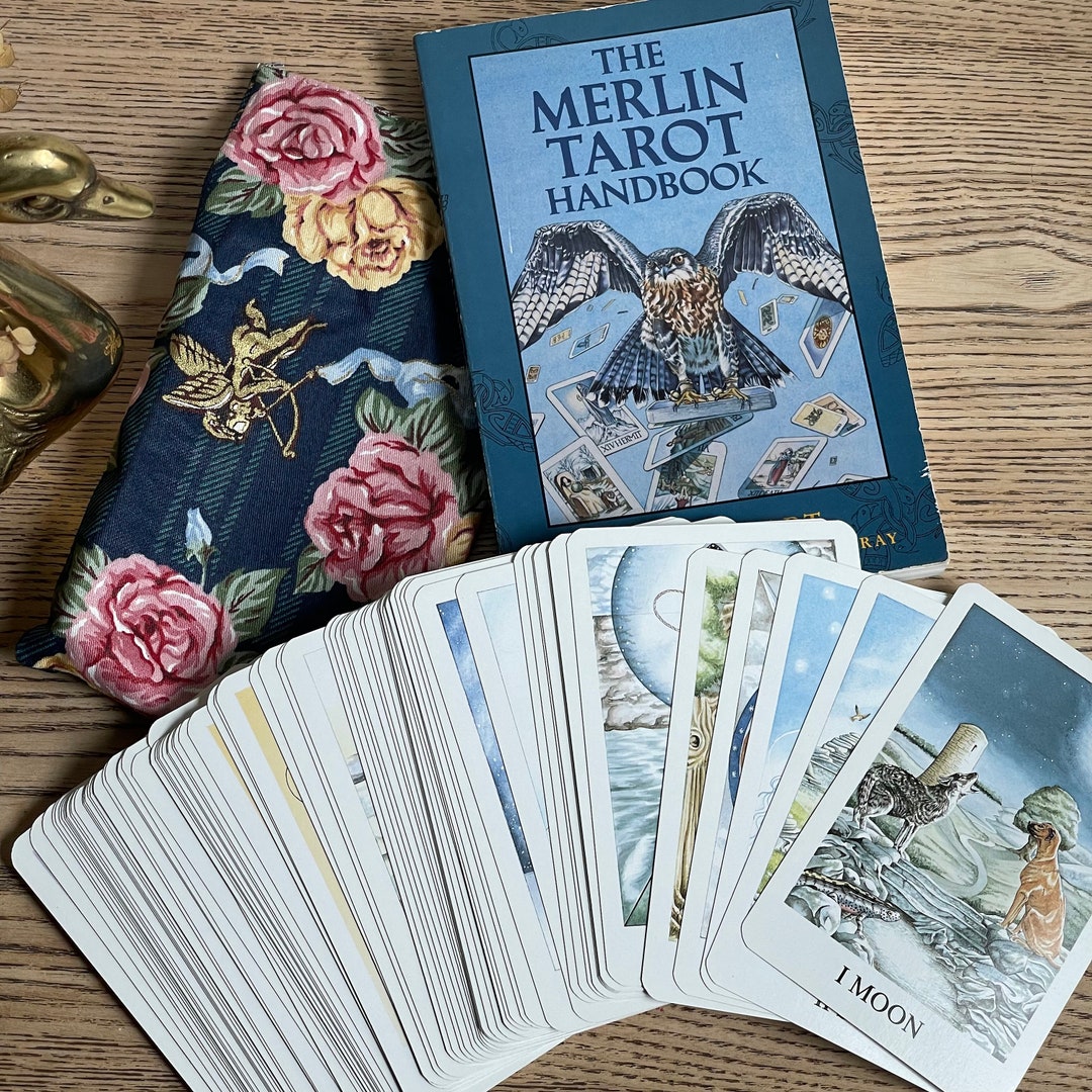 1992 the Merlin Tarot Handbook & Tarot Cards by R.J Stewart 2nd ...