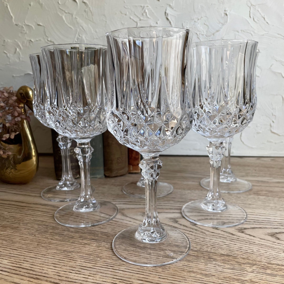 Vintage Cristal D Arques Wine Glasses Set of 6, Longchamp 24% Lead ...