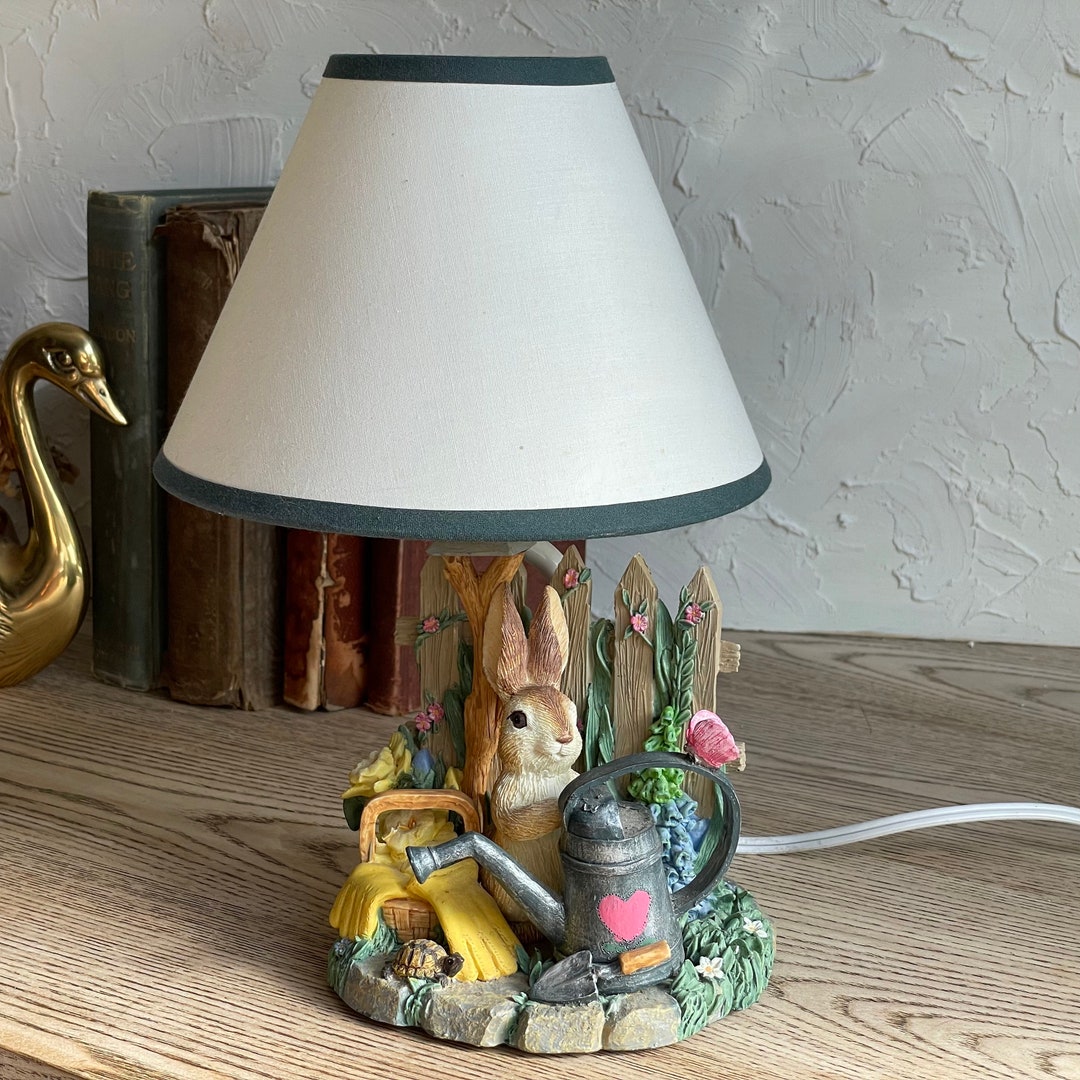 Vintage Bunny Rabbit Lamp Cottage Home Decor Kitchen Counter Top Lamp ...
