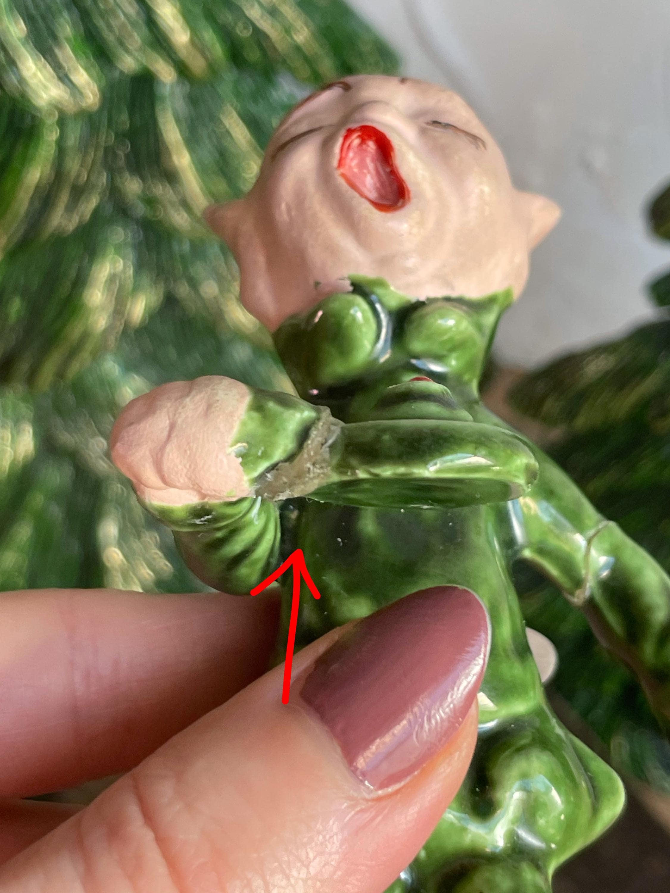 Vintage 1950s-1940s Green Pixie Elf Ceramic Figurine kitschy Mid ...