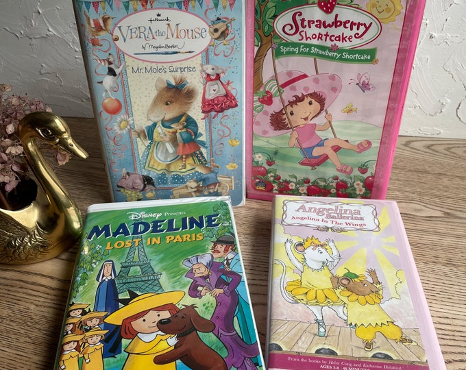 Vintage VHS Girl Movie Bundle: -strawberry Shortcake -vera the Mouse ...