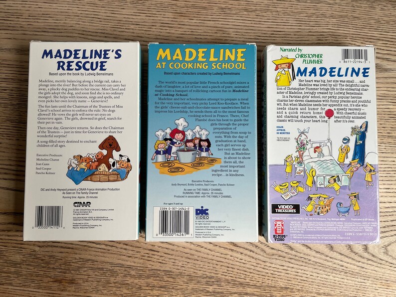 Vintage 1999 Madeline Animation VHS Collection 3 VHS Madeline Madeline's Rescue, & Madeline at ...