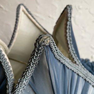 Vintage Set of Victorian Reproduction Tulip Fringe Lamp Shades in Blue - Etsy