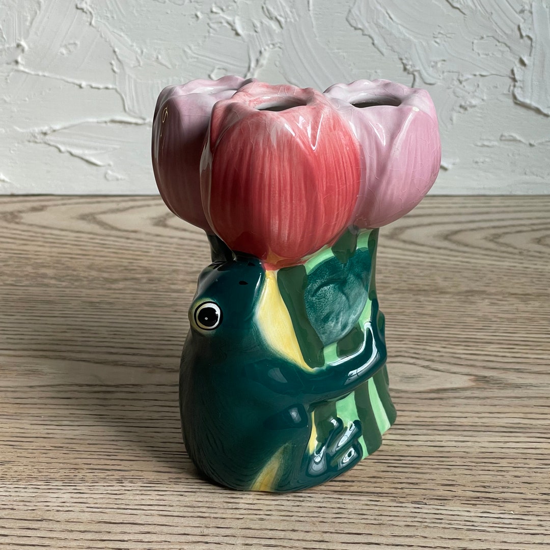 Vintage Frog Toothbrush Holder Paint Brush Holder vintage - Etsy