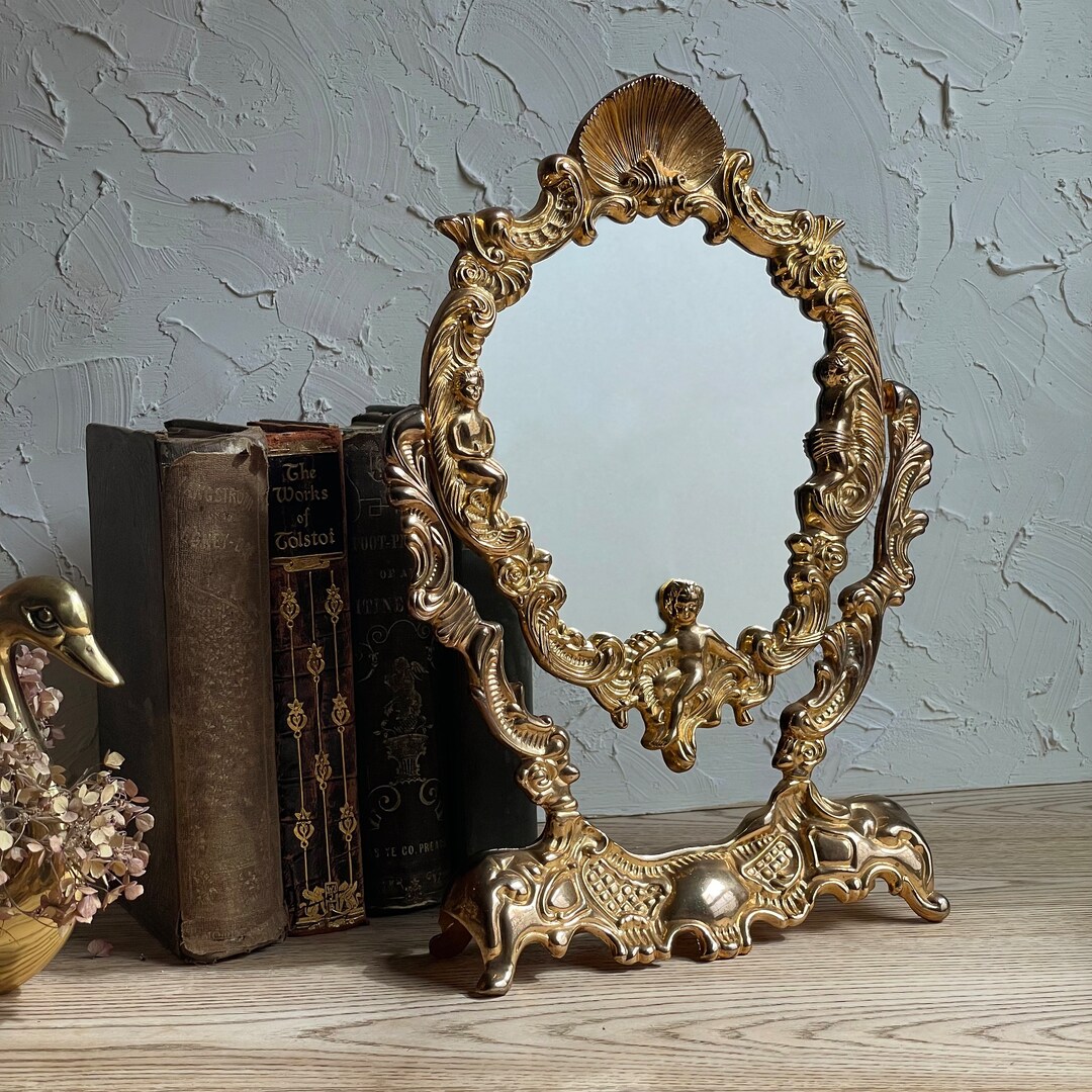 Antique Italian Baroque Rococo Style Gold Cherub Cast Metal Vanity ...