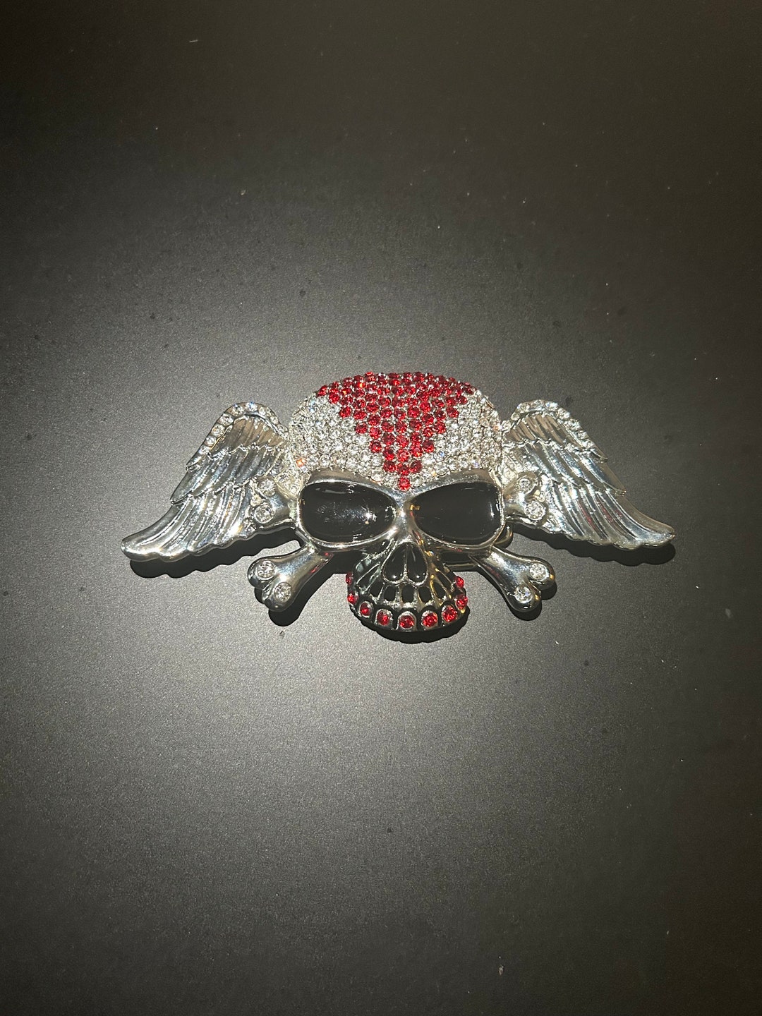 RED Skull & Wings Belt Buckle - Etsy
