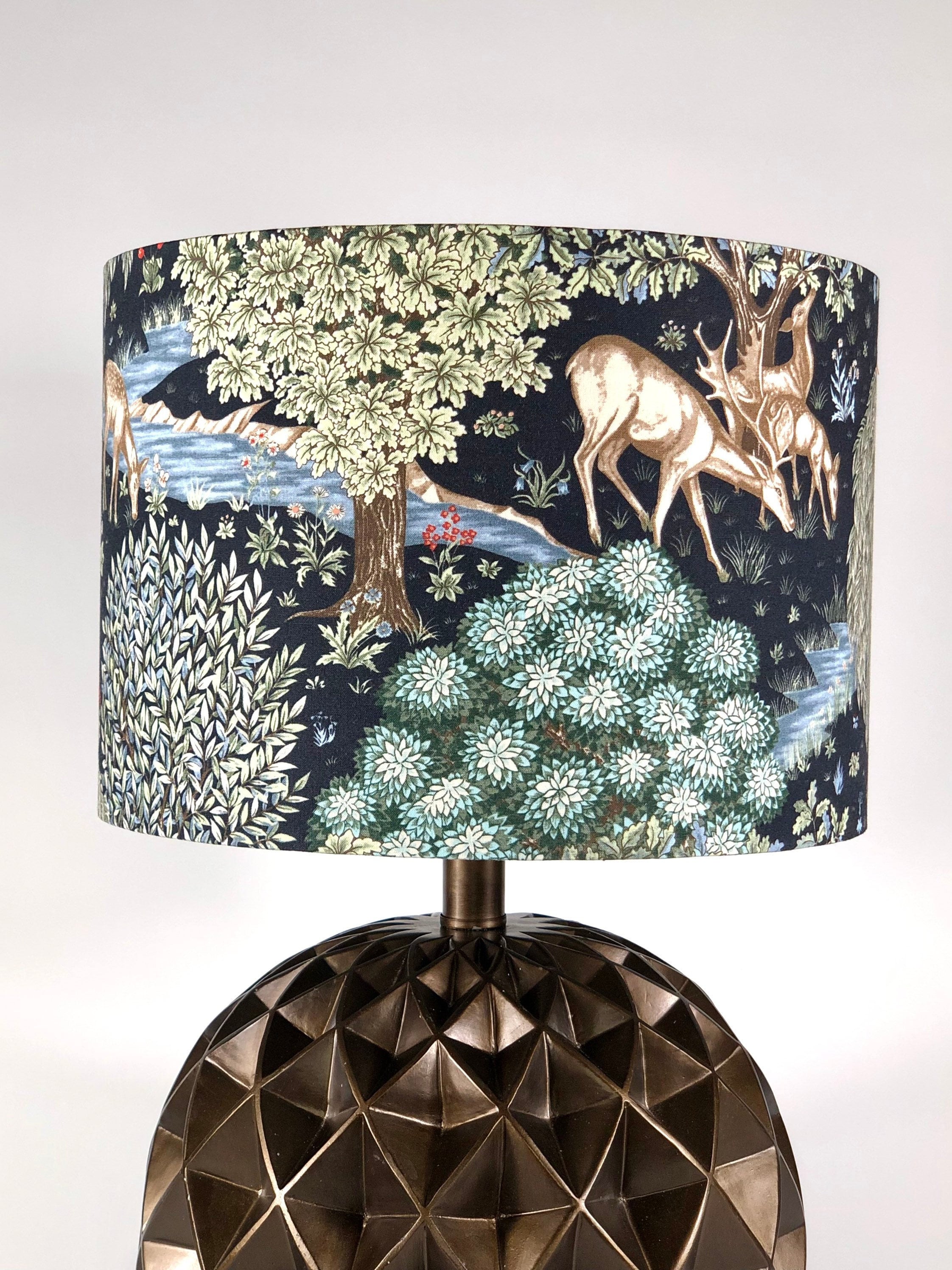 LAMPSHADE ONLY, Nature Print Lampshade, Deer Trees Lampshade, Handmade ...