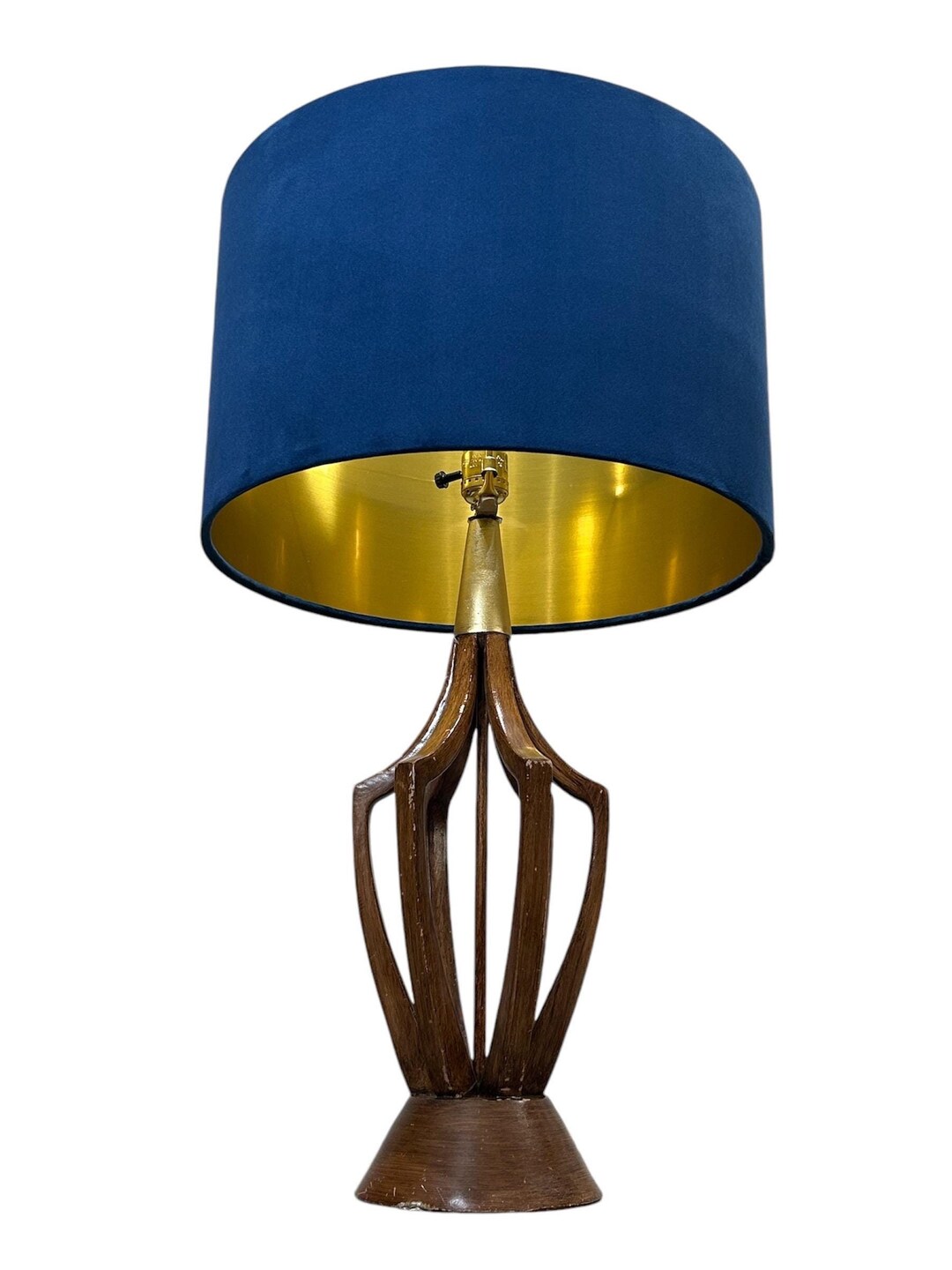 LAMPSHADE ONLY, Navy Blue Velvet Drum Lampshade, Handmade Custom Made ...