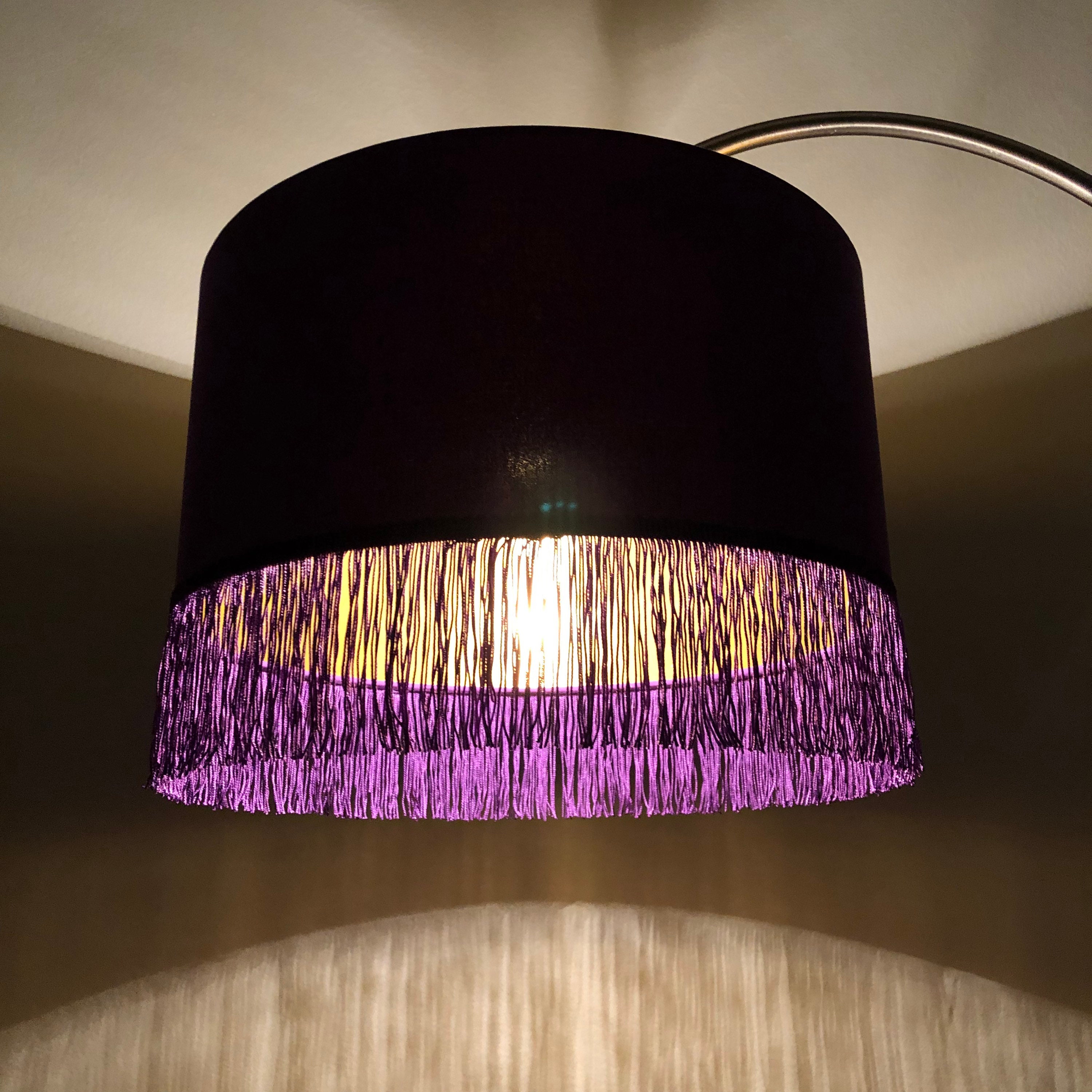 LAMPSHADE ONLY Vivid Purple Fringe Lampshade Cotton - Etsy