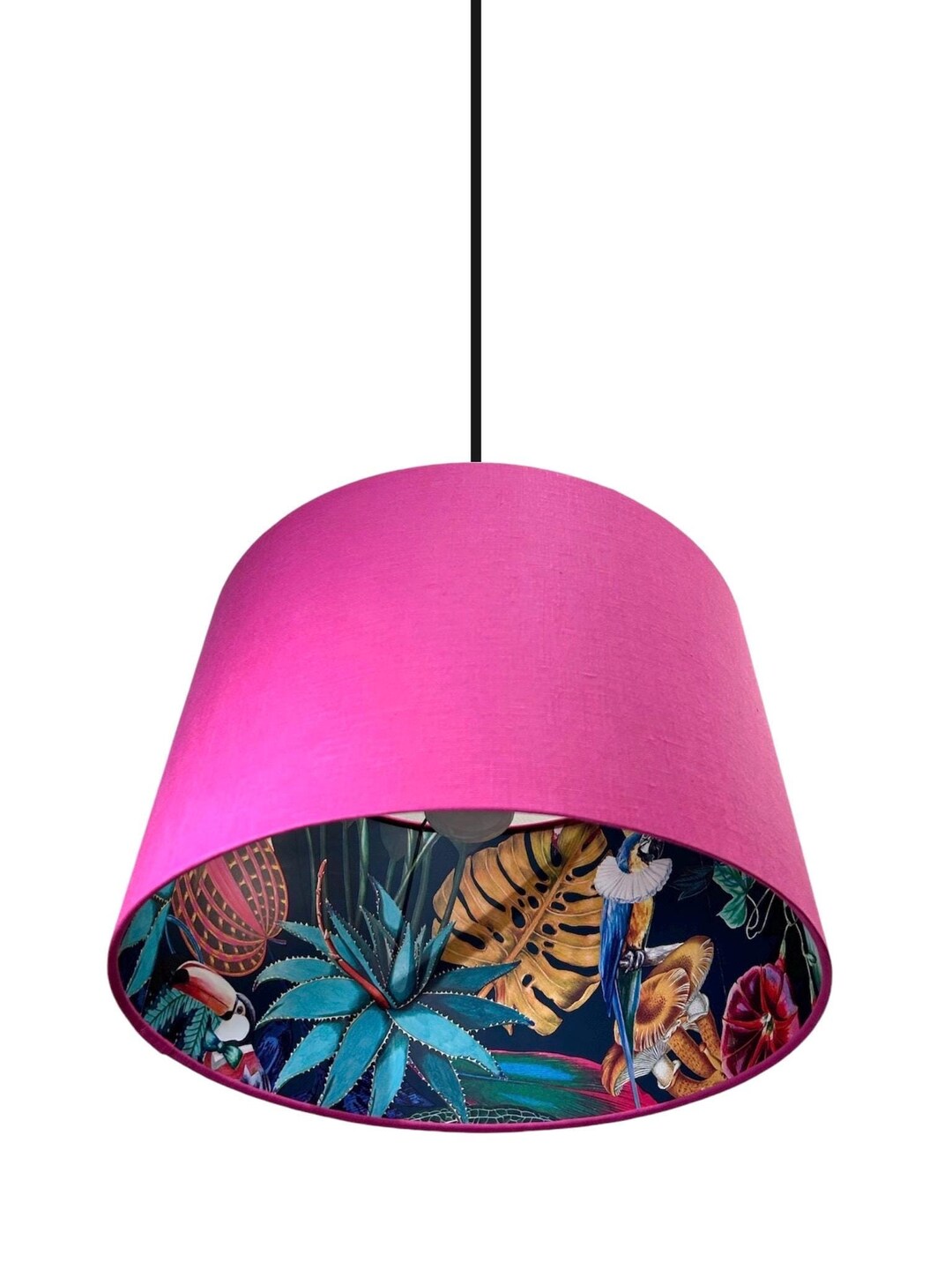 LAMPSHADE ONLY, Double Sided Lampshade, Birds Blue Print Lampshade ...