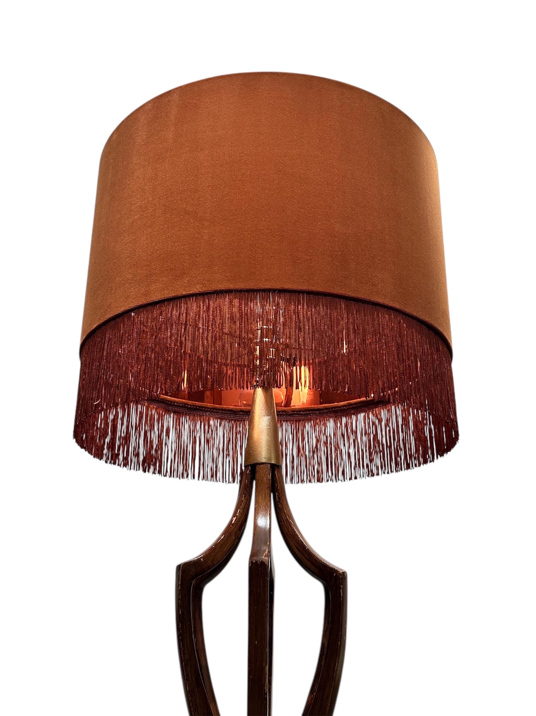 LAMPSHADE ONLY, Velvet Lampshade, Rust Sienna Cinnamon Color Lampshade ...