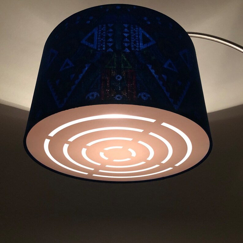 DIFFUSER ONLY Two Part Geometric Design Drum Lampshade - Etsy