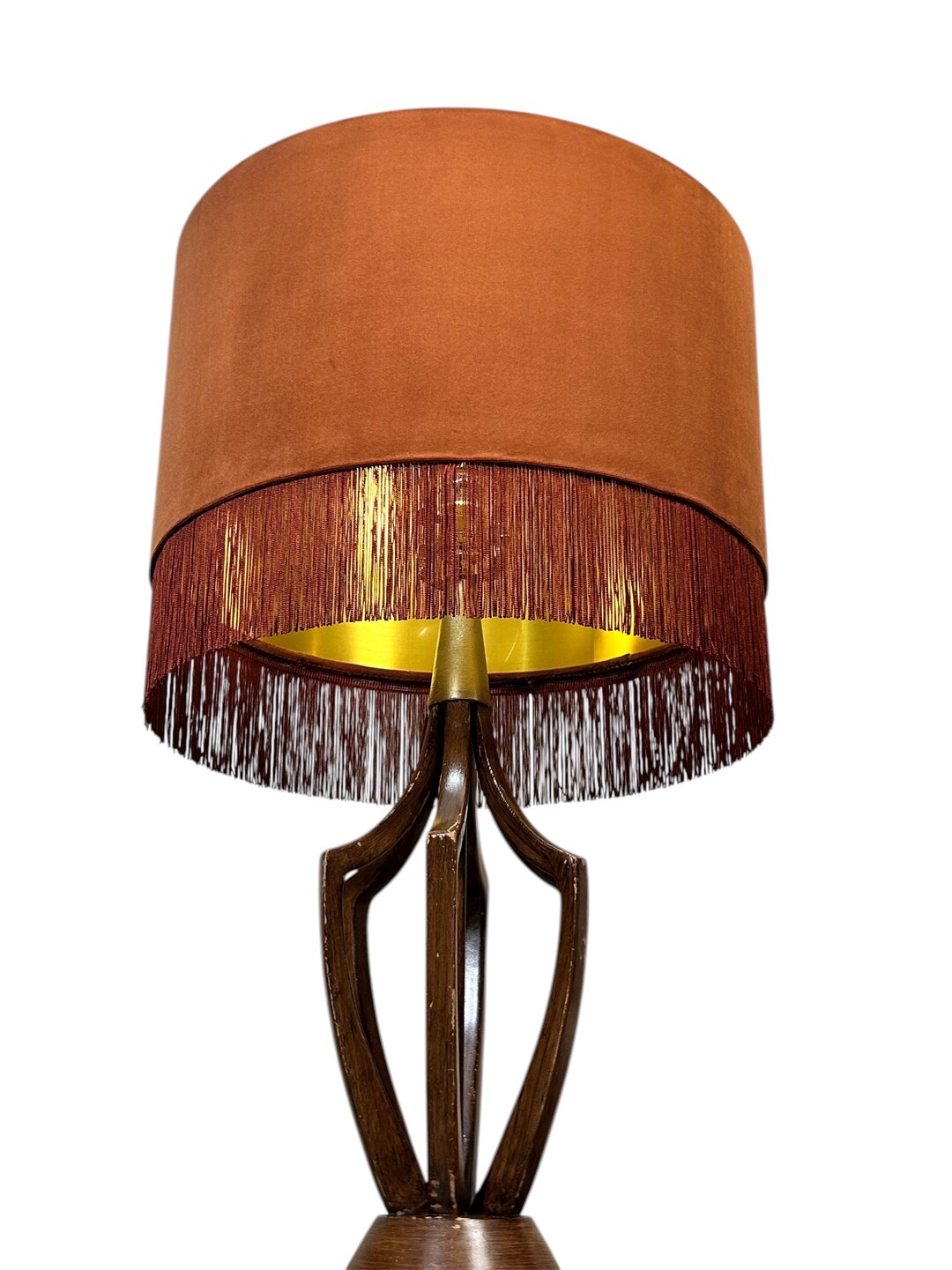 LAMPSHADE ONLY, Velvet Rust Sienna Cinnamon Color Gold Color Lining ...