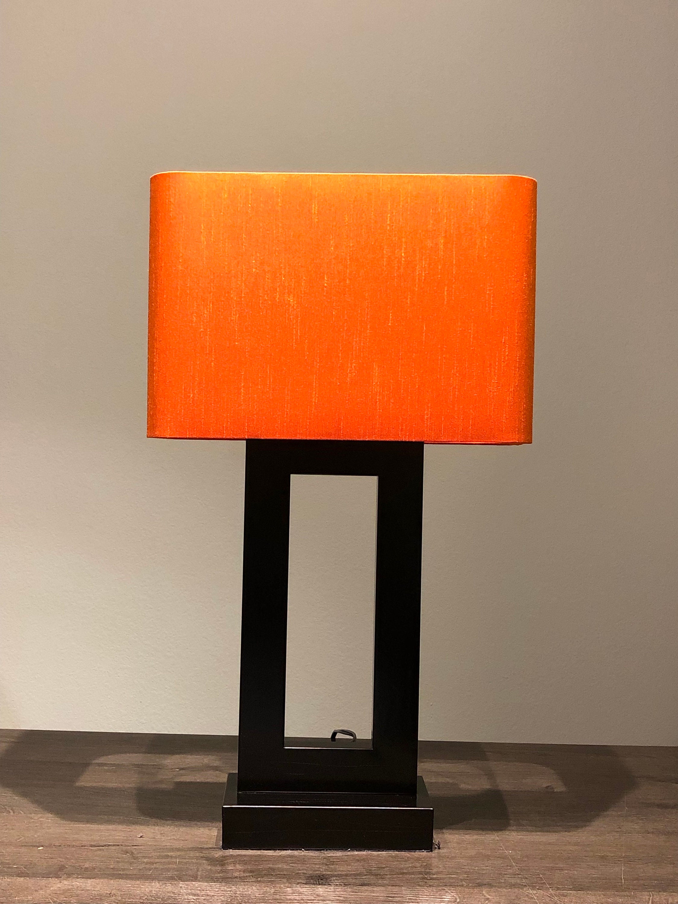 LAMPSHADE ONLY, Orange Faux Silk Lampshade, Handmade Lampshade, Rounded ...