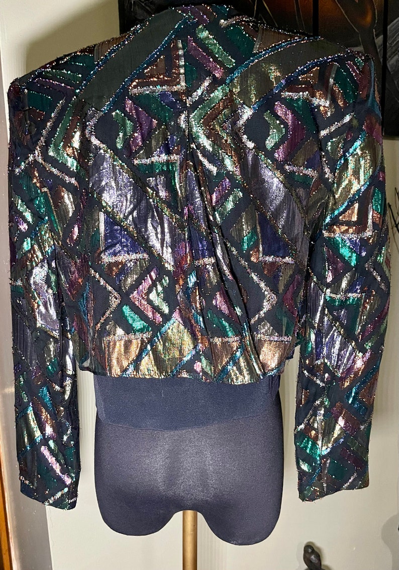 Vintage Metallic Cropped Jacket - Etsy