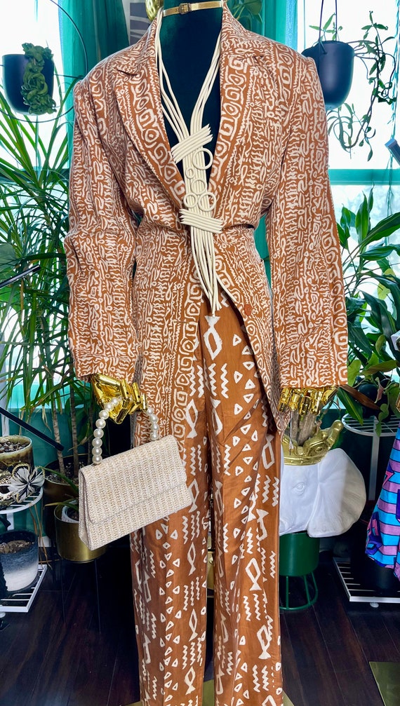 Vintage IB Diffusion Tribal Silk Suit - Gem