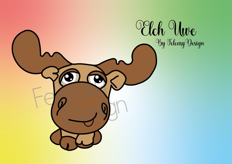 Plotter File Elch Uwe SVG DXF PNG Brother Cricut - Etsy