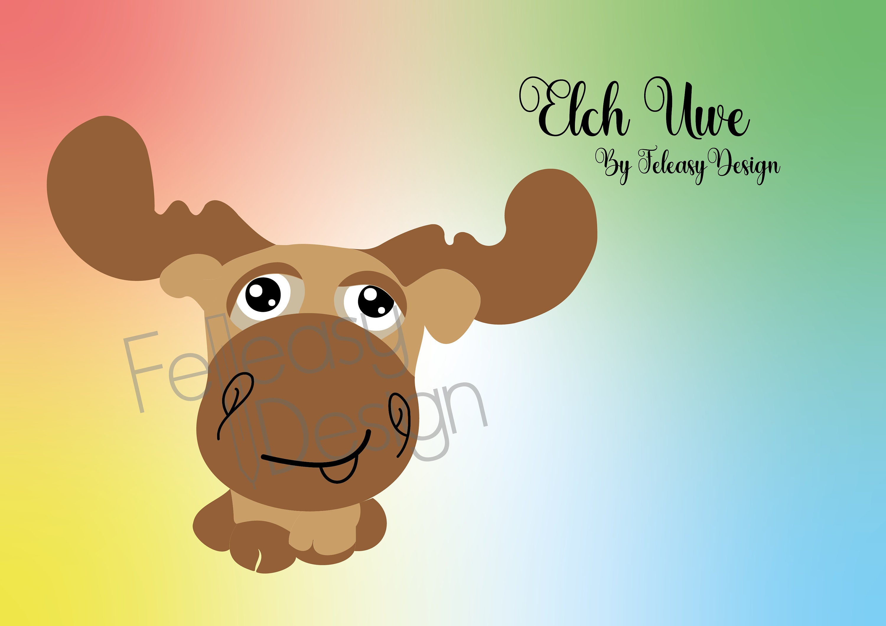 Plotter File Elch Uwe SVG DXF PNG Brother Cricut - Etsy