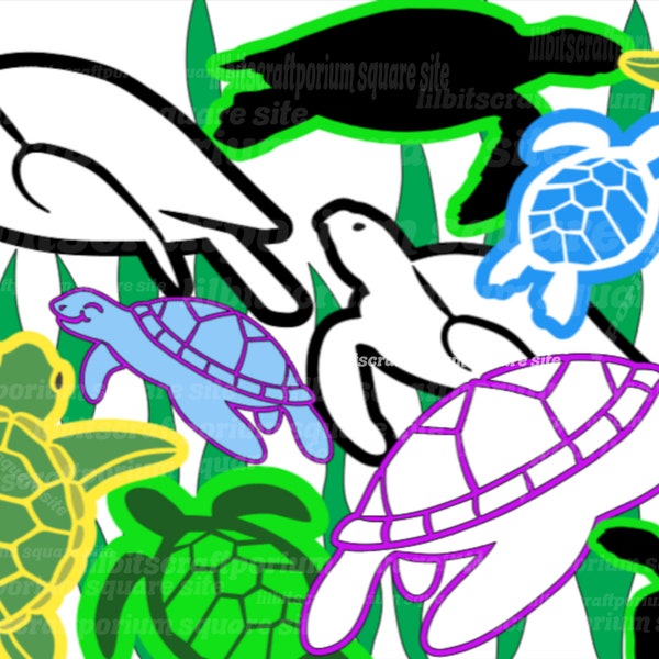 Sea Turtle Burst Template - Etsy